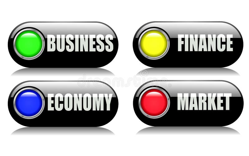 Business Button Set stock vector. Illustration of market - 9336976