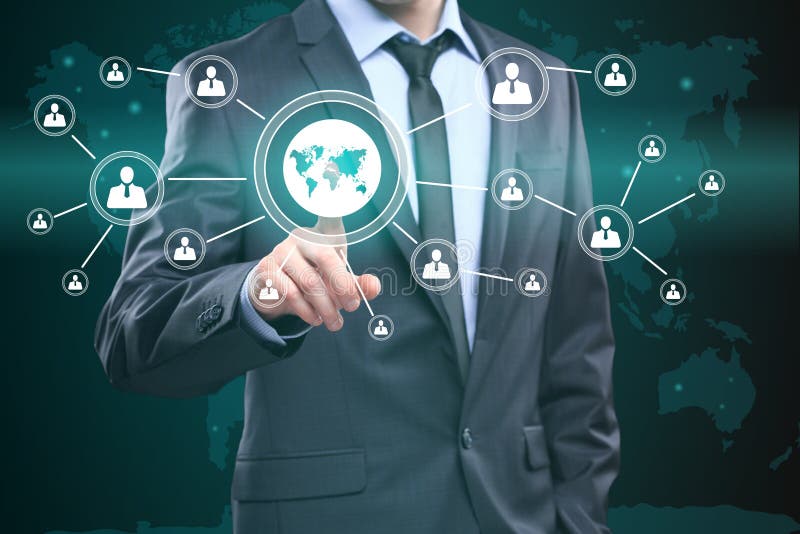 Business Button Web Sign Map Connection Icon. Technology, Internet and ...