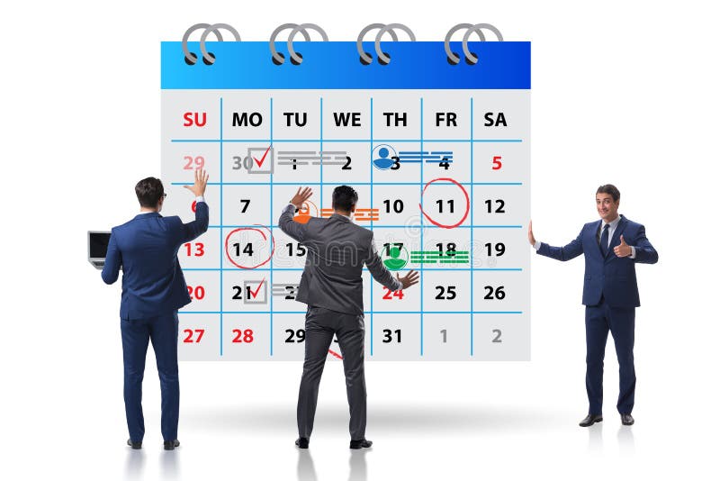 Business Calendar Concept with Businessman Stock Illustration ...