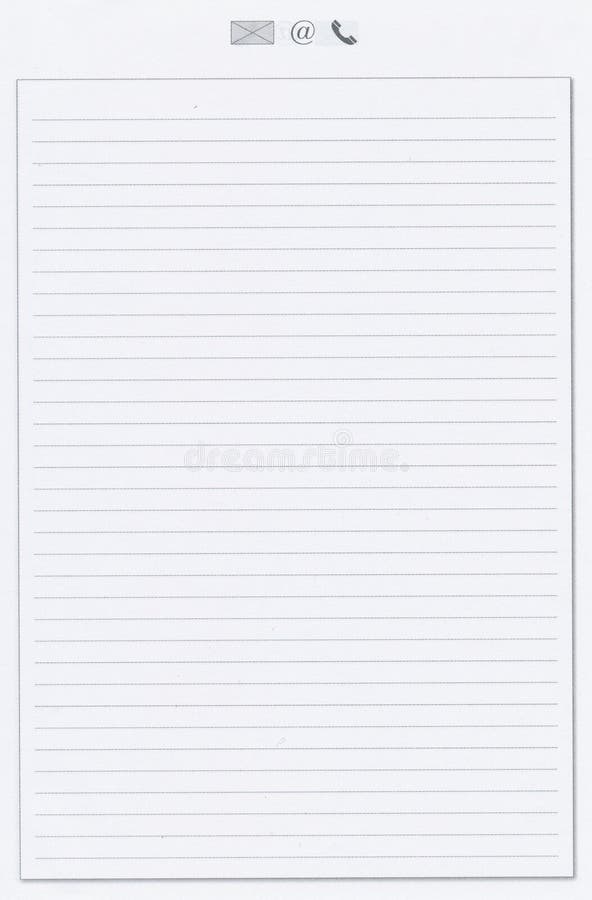 Blank White Sheet with Lines. Empty Page from a Book. Mock Up Stock ...