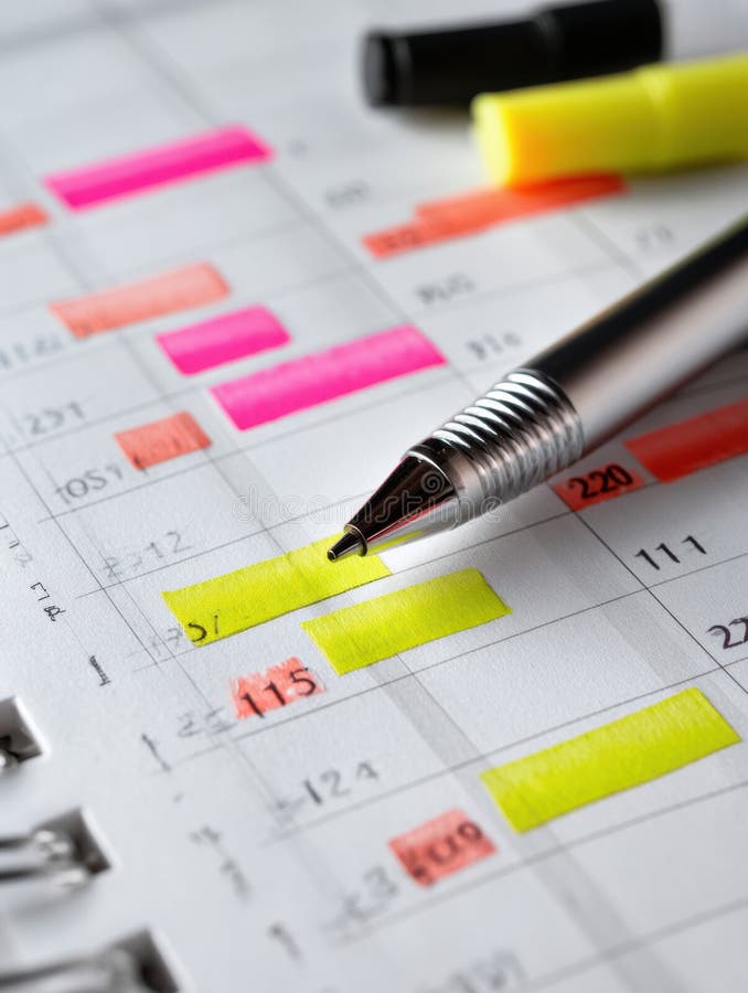 Business Calendar Planner with Highlighted Focus Areas and Notes for ...
