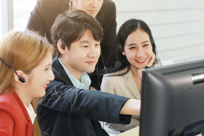 Business Call Center and Technical Support Staff for Receptionist Phone ...