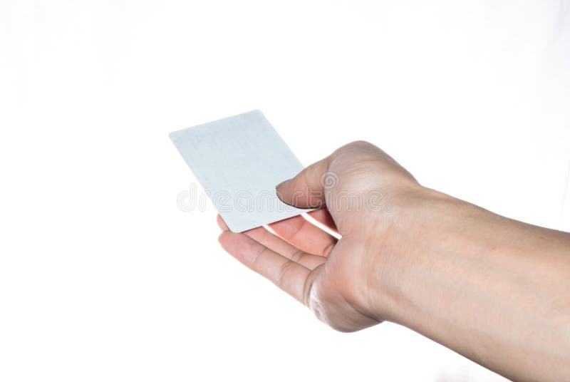 Business Man Hands Handling Cards with Push Pull Words Stock Image ...