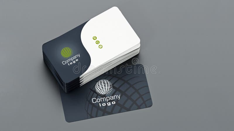 Business Card Back and Front with Generic Info. 3D Illustration Stock ...