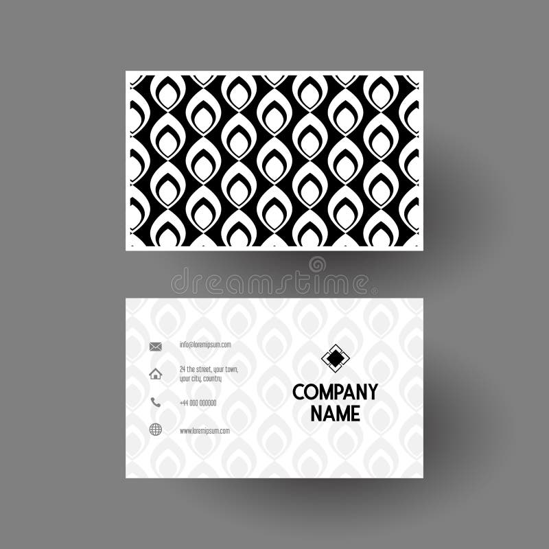 Business Card with Black and White Pattern Stock Vector - Illustration ...