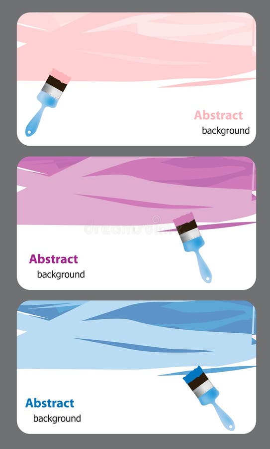 Business Card with Blue Paint Brush and Paint. Stock Vector ...