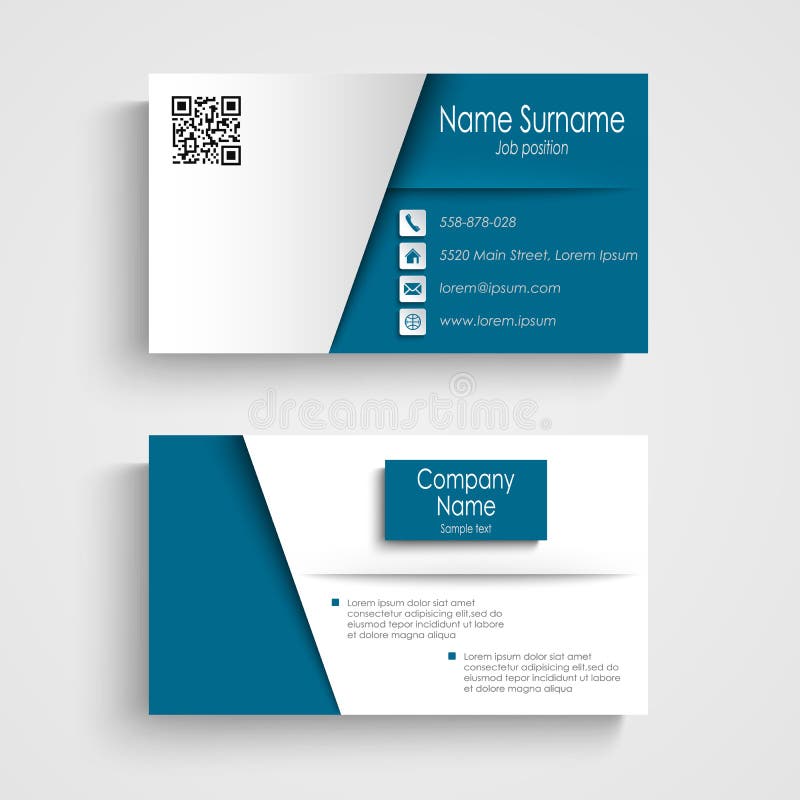 Business Card with Blue White Effect Design Template Stock Vector ...