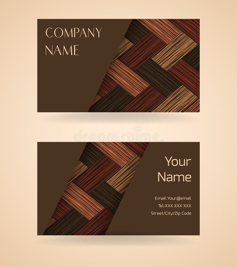 Business Card with a Brown Pattern. Stock Vector - Illustration of card ...