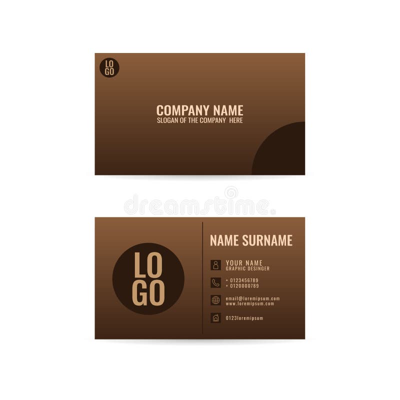 Decorative Business Card with Brown Baroque Frame Stock Vector ...