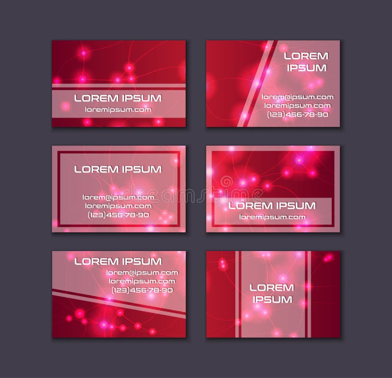Business Card Collection. Abstract Shining Glow Decorative Elements ...