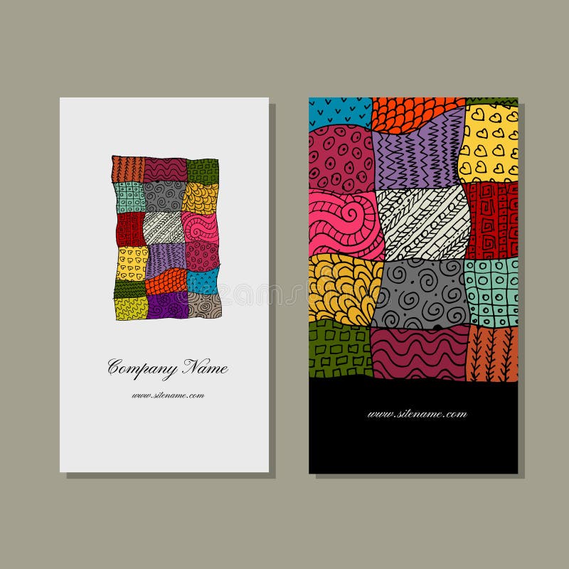 Business Card Collection, Patchwork Carpet Design Stock Vector ...
