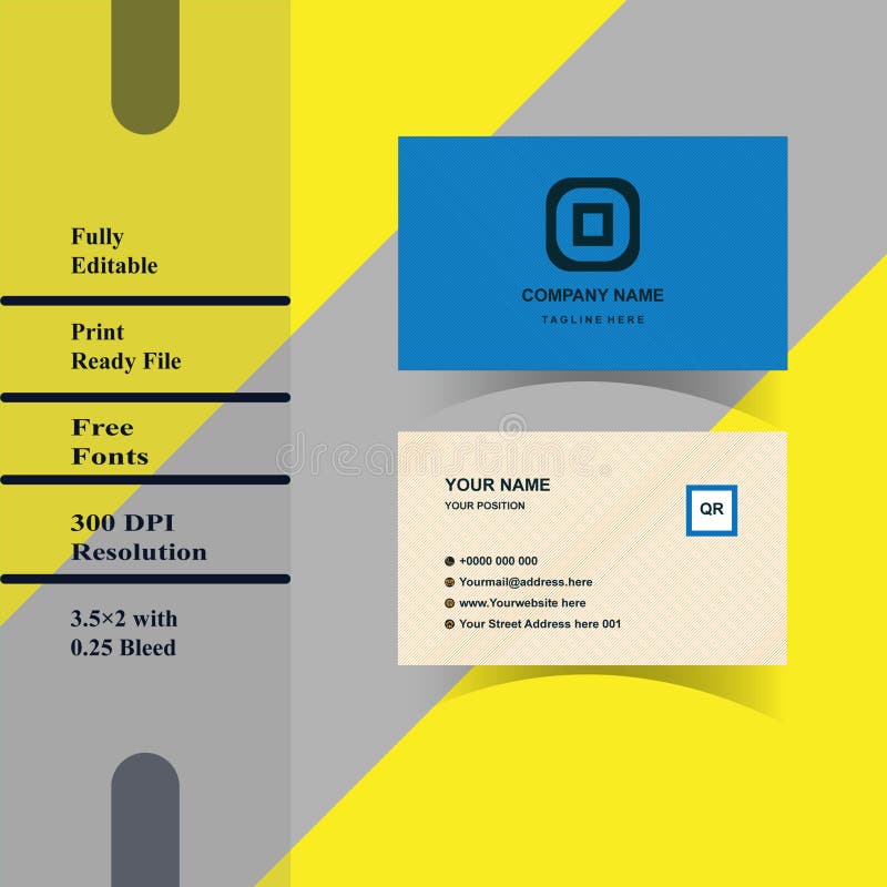 Business Card Custom Template Blue and Off White Stock Vector ...