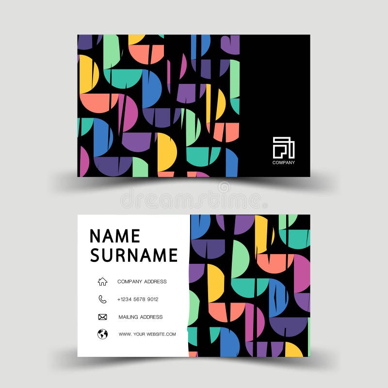 Business Card Design. with Abstract Pattern Editorial Image ...