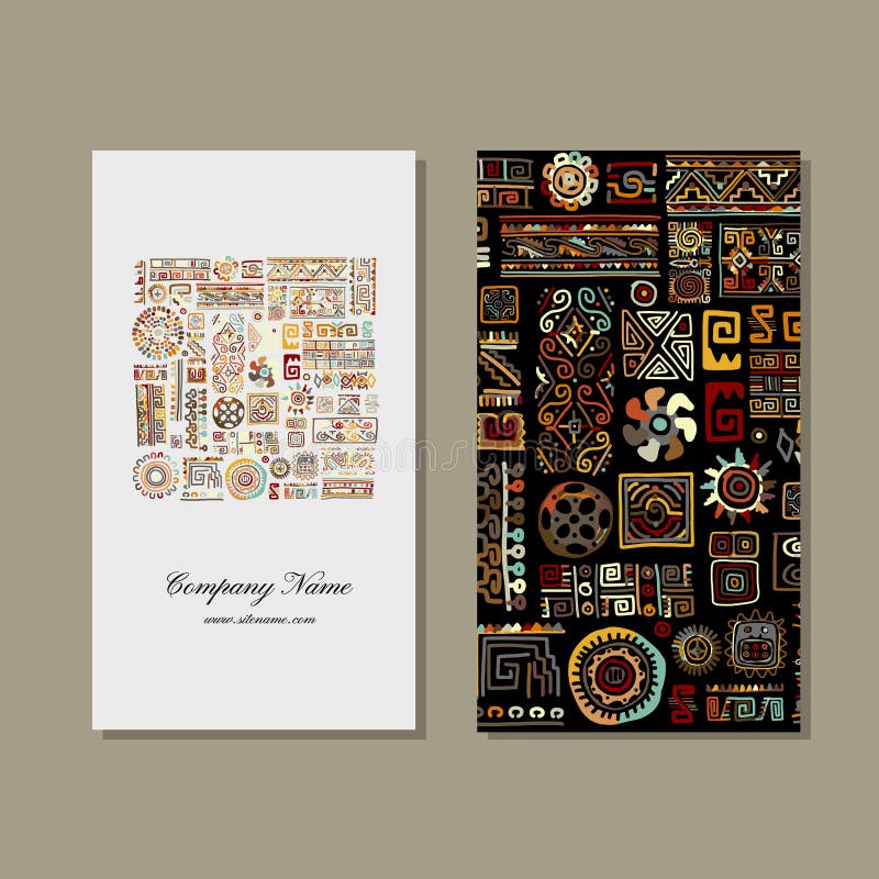 Business Card Design, Ethnic Handmade Ornament Stock Vector ...