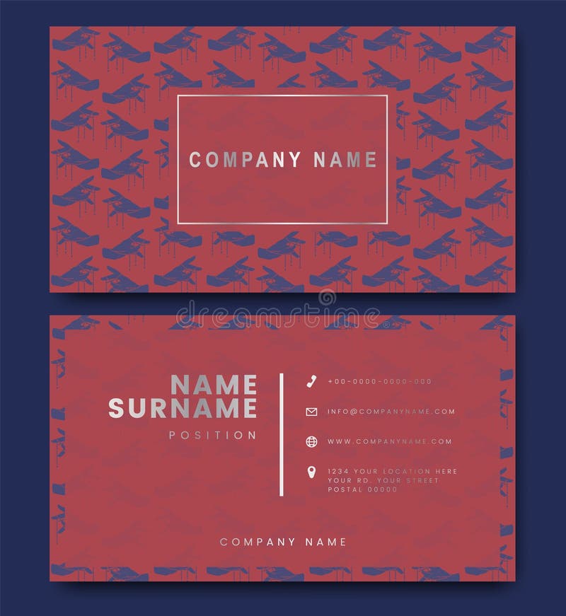 Business Card Design Red-blue Template. Creative Double Sided Corporate ...