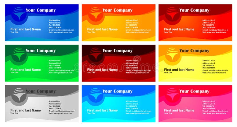 Business card design set stock illustration. Illustration of collection ...