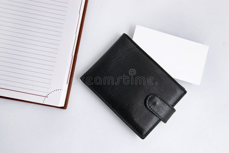 Business Card with Diary and Card Holder Stock Image - Image of meeting ...