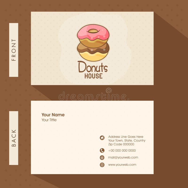 Business Card for Donuts Shop. Stock Illustration - Illustration of ...