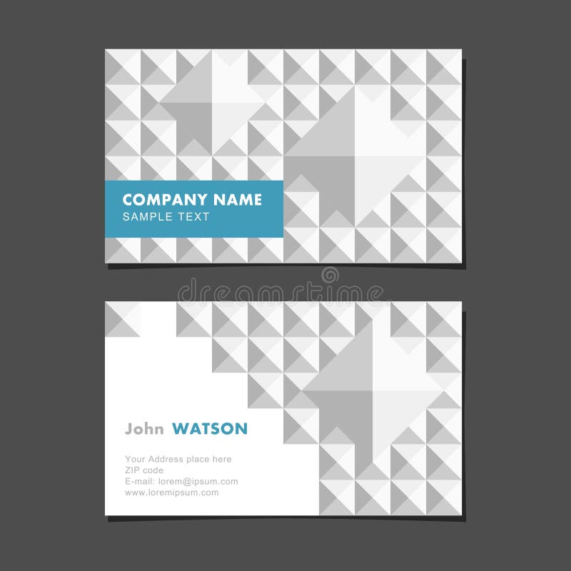 Business Card with Flat Abstract Triangle Pattern Stock Illustration ...