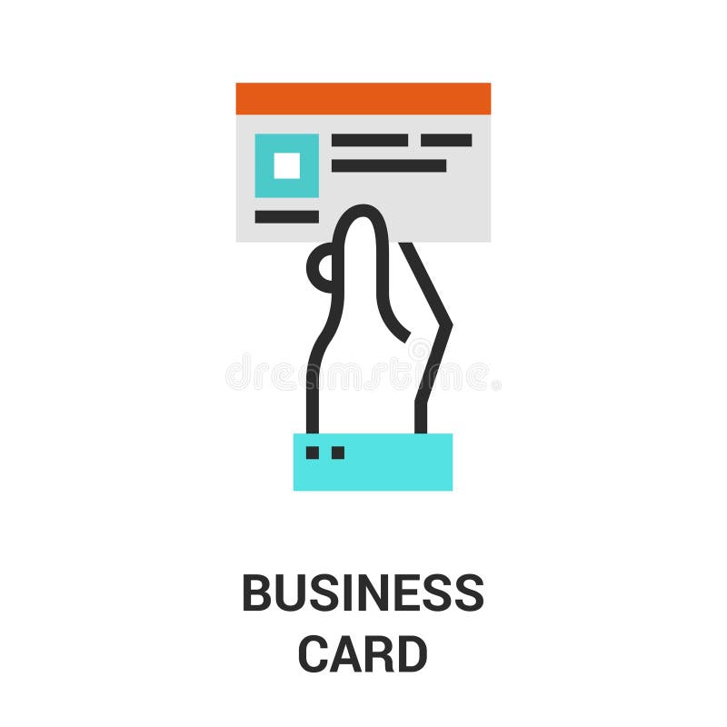 Business Card Flat Line Icon Design Concept Stock Illustration ...
