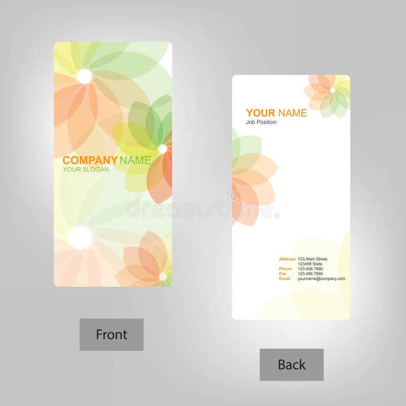 Business Card Front and Back. Vector Illustration Decorative Design ...