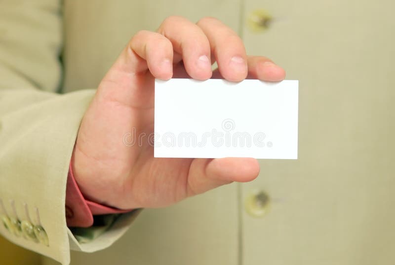 Business card in a hand stock image. Image of identity - 9221417