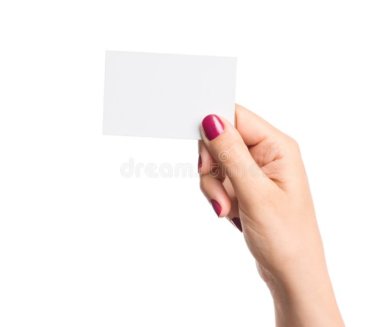 Business card in hand stock image. Image of paper, advertising - 31520253