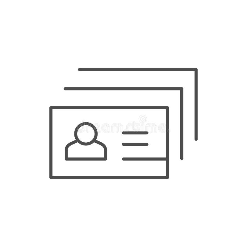ID card line outline icon stock vector. Illustration of pass - 280399183