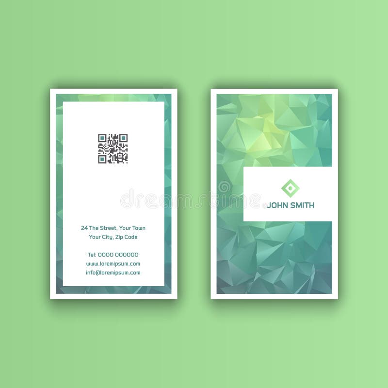 Business Card with Low Poly Design Stock Illustration - Illustration of ...