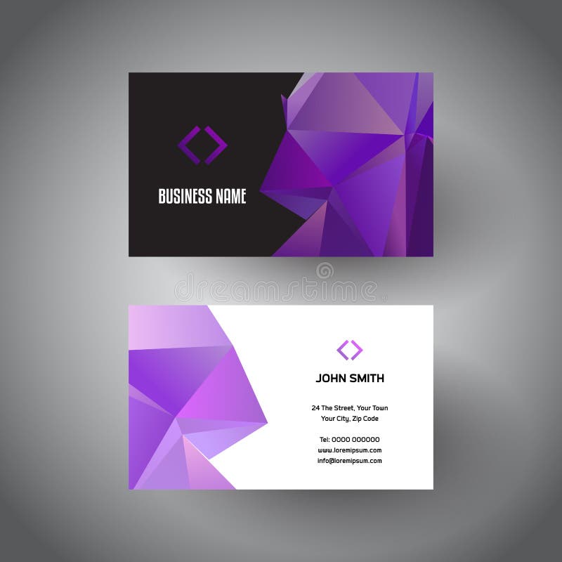 Business Card with Low Poly Design Editorial Image - Illustration of ...