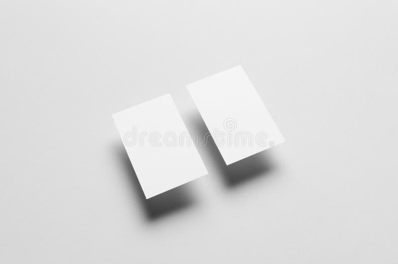 Business Card Mock-Up 85x55mm - Two Floating Cards Stock Image - Image ...