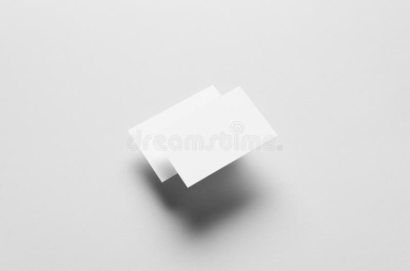 Business Card Mock-Up 85x55mm - Two Floating Overlapping Cards Stock ...