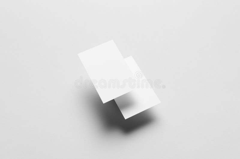 Business Card Mock-Up 85x55mm - Two Floating Overlapping Cards Stock ...