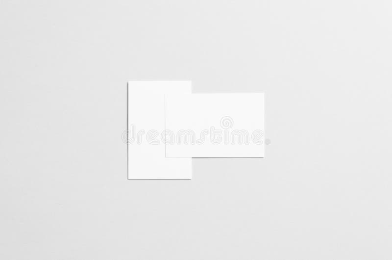 Business Card Mock-Up (85x55mm) - Two Overlapping Cards Stock Image ...