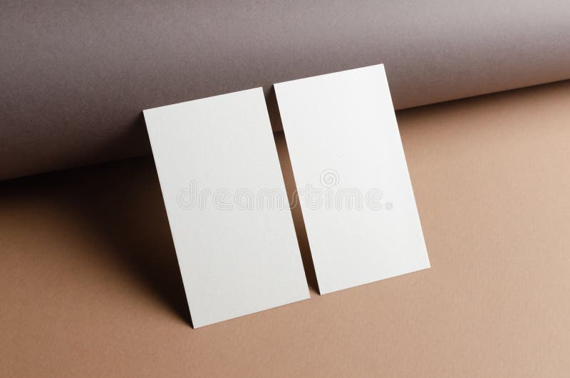 Business Card Mockup, Front and Back Sides Stock Photo - Image of note ...