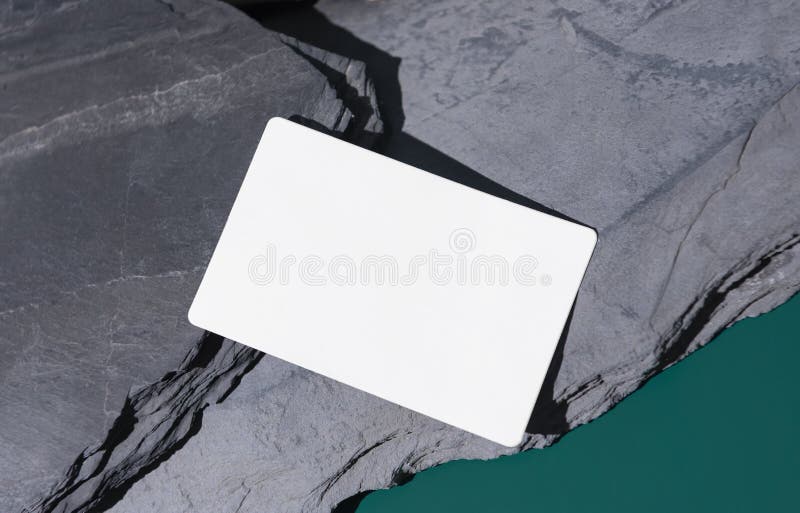 Business Card Mockup on Rock for Mock-up Creative Design Template Stock ...