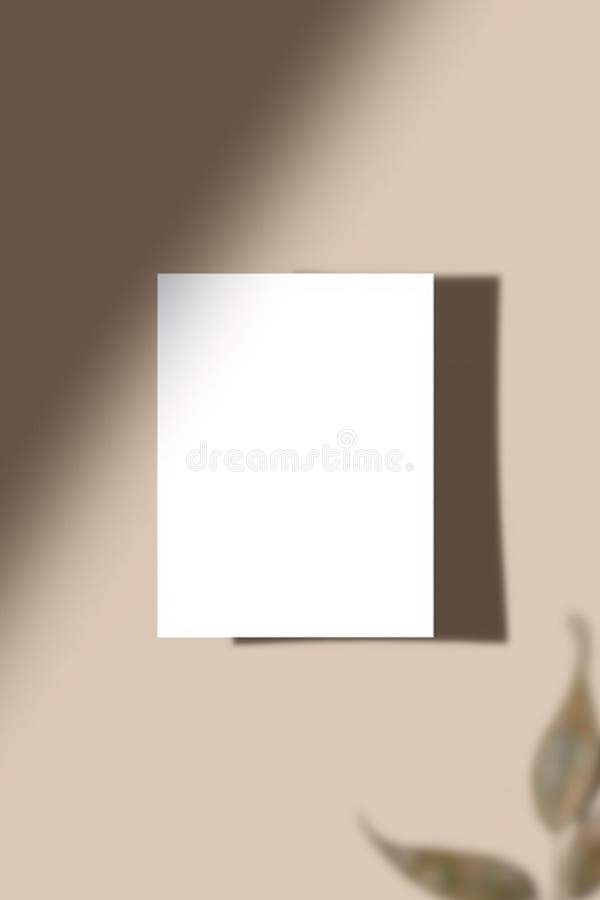 Business Card Mockup. White, Blank Paper Cards Stack, Beige Moody ...