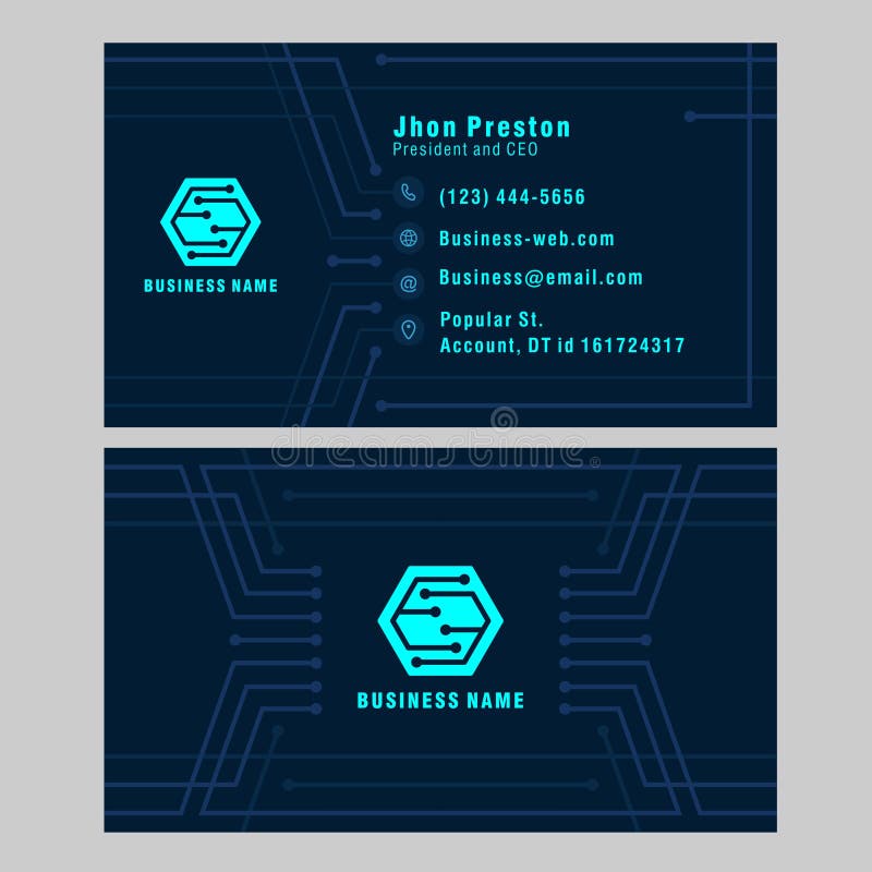 Business Card and Modern Tech Logo Editorial Photo - Illustration of ...