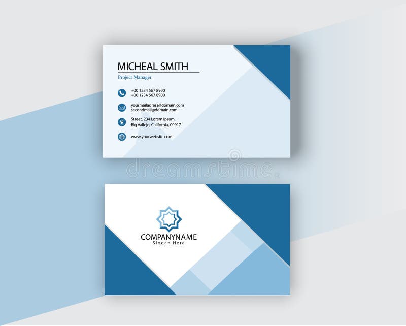 Professional Blue-Themed Business Card Template for Project Managers ...