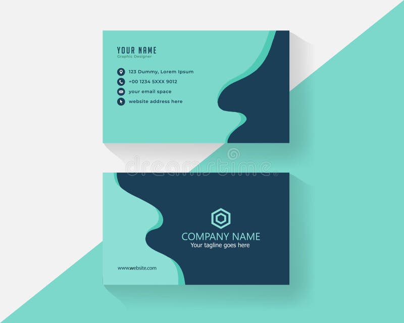 Business Card Design Teal Stock Illustrations – 1,955 Business Card ...