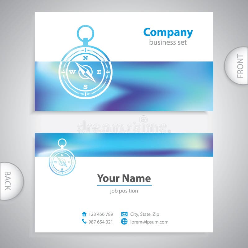Business Card - Navigation Compass - Maritime Symbols - Company Stock ...