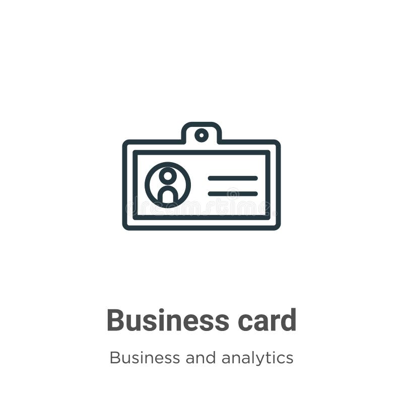 Business Card Outline Vector Icon. Thin Line Black Business Card Icon ...