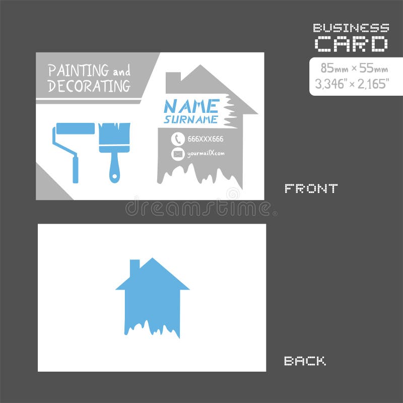 Business Card for Painter Worker Stock Vector - Illustration of design ...