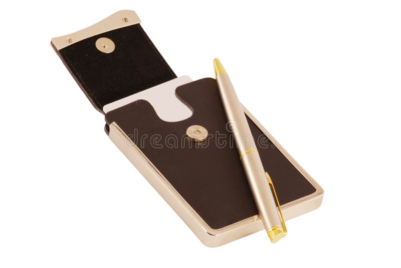 Business card with pen stock photo. Image of card, single - 12538334