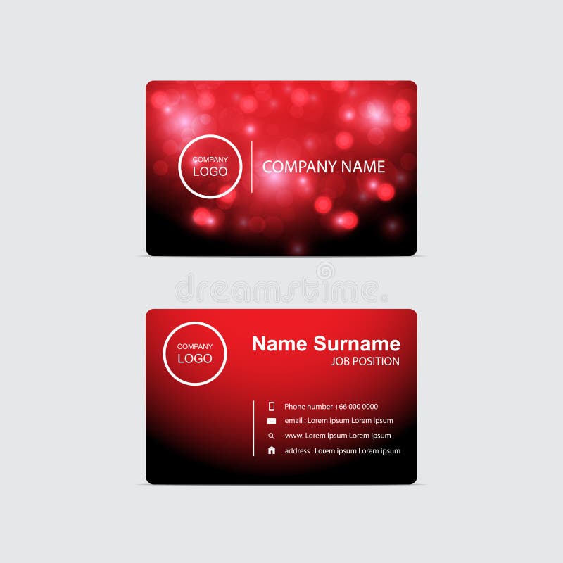 Business Card Red Light Theme Vector Design Stock Vector - Illustration ...