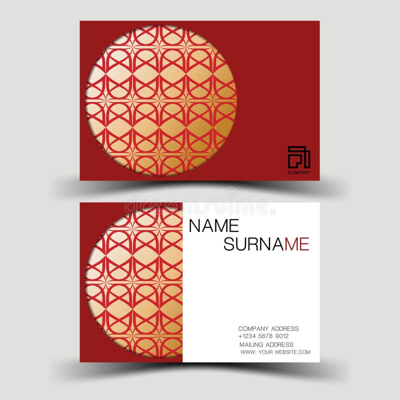 Red Business Card Design on the Gray Background. with Inspiration from ...