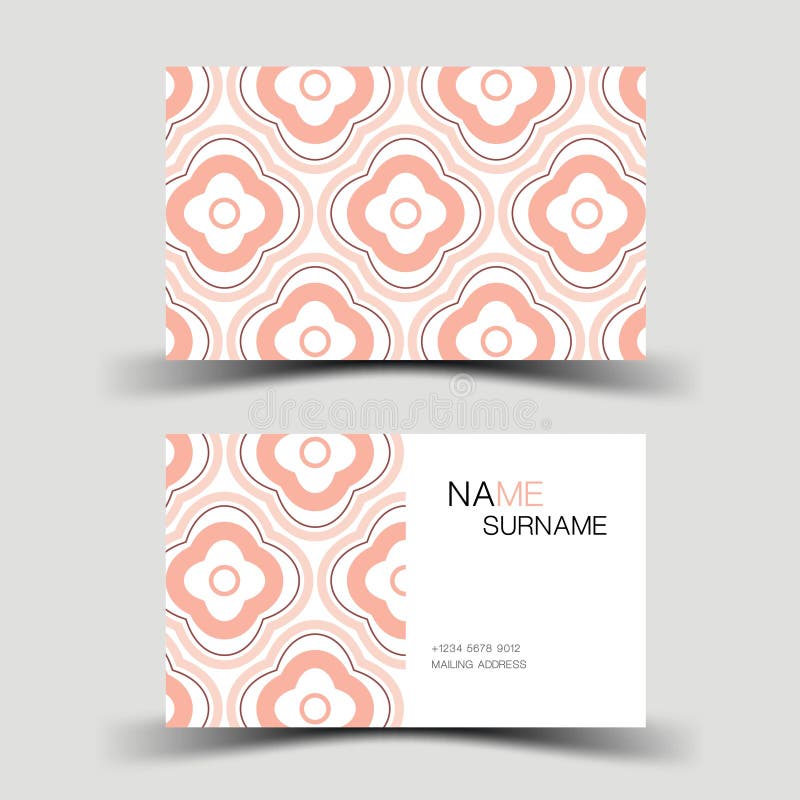 Pink Business Card Design, Contact Card for Company. Stock Vector ...