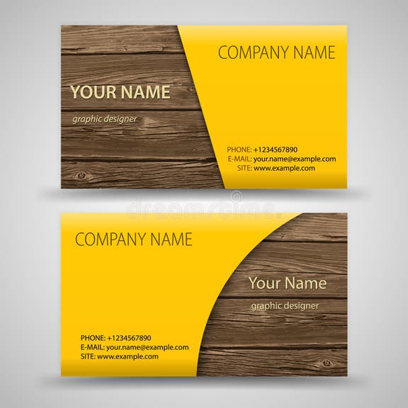 Brown Wood Simple Business Card Design Stock Illustrations – 266 Brown ...