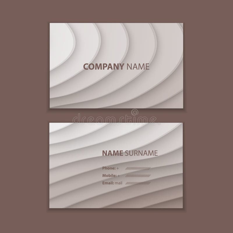 Business Card Set, with Colorful Paper Cut Design, Vector Eps 10 Format ...