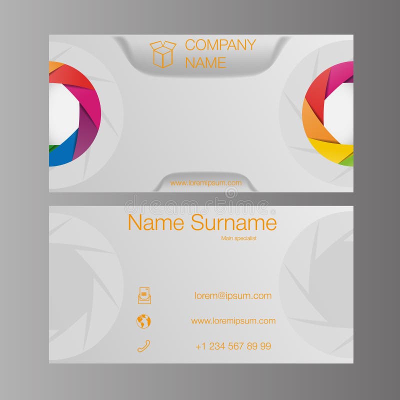Business Card Set Template. Flat Design. Vector Illustration Stock ...